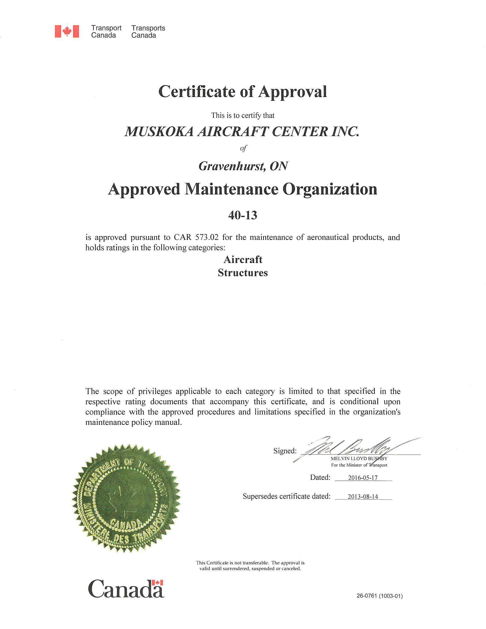 AMO-40-13-Certificates-November-2017_Page_2 – Muskoka Aircraft Refinishing